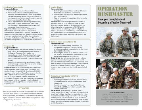 Operation Bushmaster Faculty Observer Brochure - Uniformed ...