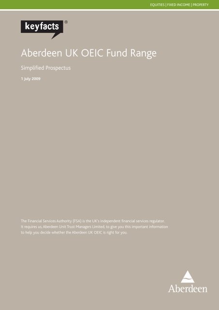 Aberdeen UK OEIC Fund Range - Aberdeen Asset Management