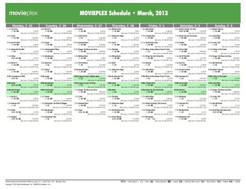 MOVIEPLEX Schedule - March, 2013 - Starz