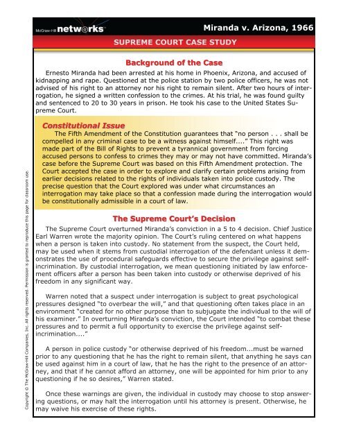 Miranda v. Arizona, 1966