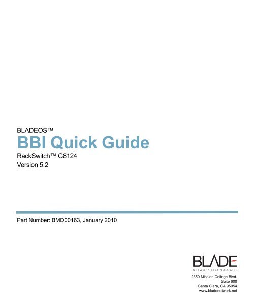 Browser-Based Interface Quick Guide - BLADE Network Technologies