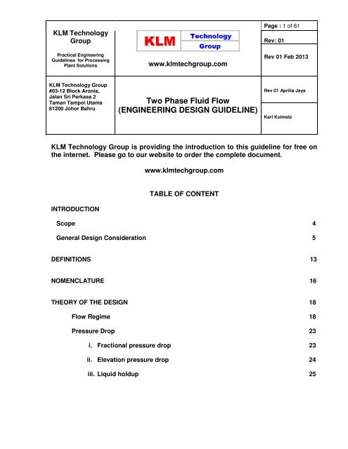 2. Engineering Design Guidelines for Two Phase Fluid Flow and ...