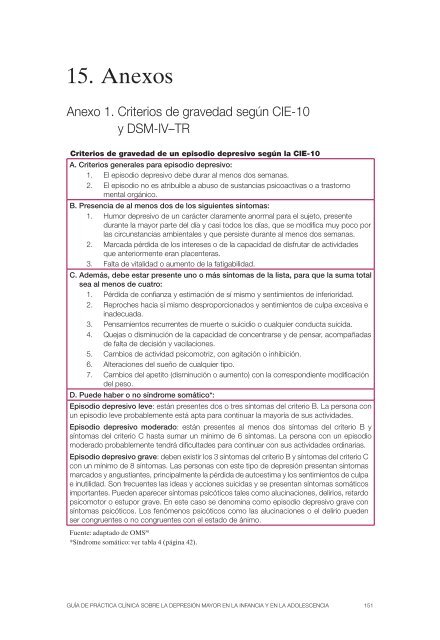 Criterios de gravedad segÃºn CIE-10 y DSM-IVâ TR