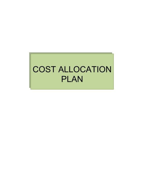 Cost Allocation Plan Sample 1