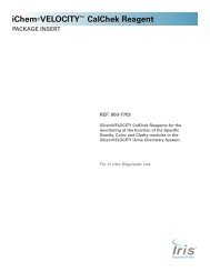 iQ® Control/Focus Set PACKAGE INSERT - Iris Diagnostics