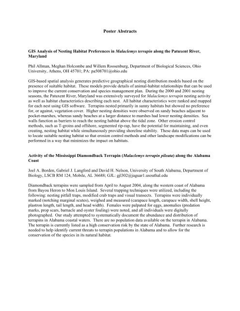 Posters - Diamondback Terrapin Working Group