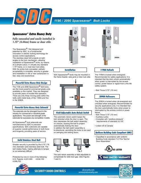 Datasheet - SDC Security Door Controls