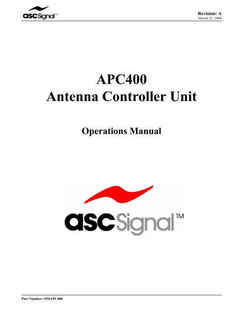 APC400 Antenna Controller Unit - Vincor