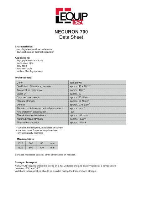 data sheet (pdf format) - Equip-Test