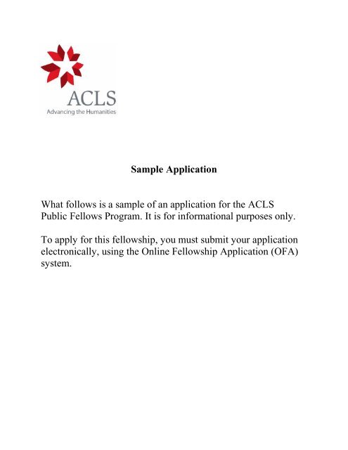 Sample Application - American Council of Learned Societies