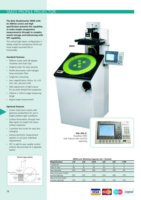 SM20 PROFILE PROJECTOR - Baty International