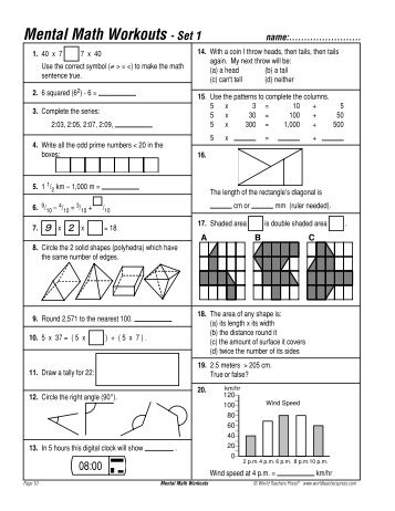 Download Free Pages from Daily Mental Math, Grade 4