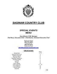 saginaw country club dinner menu