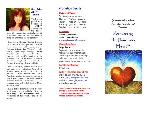 About Workshop Drunvalo Melchizedek