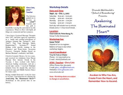 About Workshop Drunvalo Melchizedek