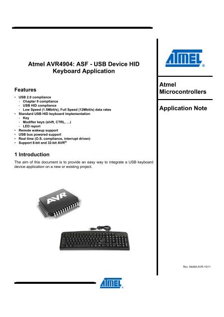 ASF - USB Device HID Keyboard Application - Atmel Corporation