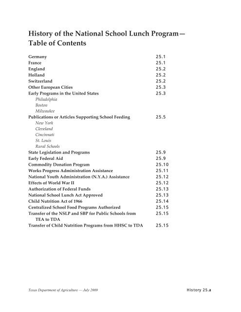 History of the National School Lunch Program ... - Square Meals