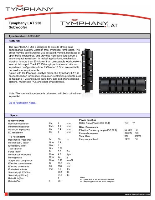 LAT250-001 - Tymphany
