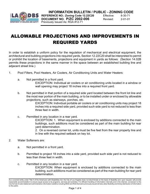 IB-P-ZC 2002-006 Allowable Projections - ladbs