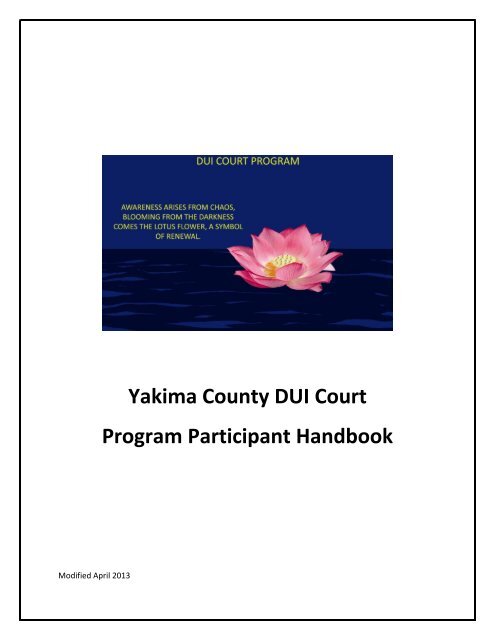 Yakima County DUI Court Program Participant Handbook