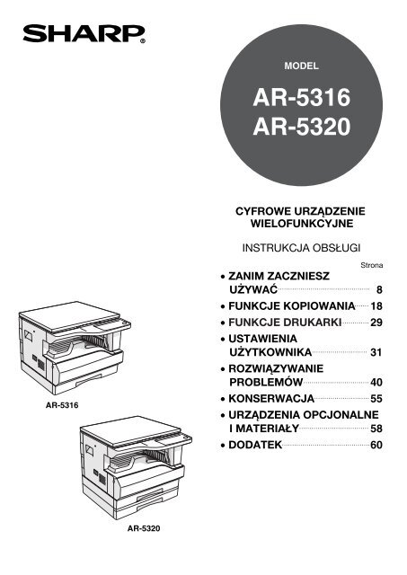 AR-5316/5320 Operation-Manual PL - Sharp
