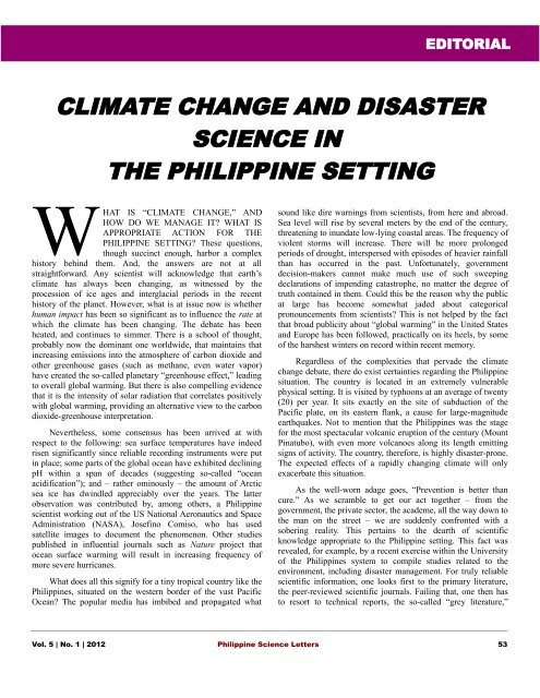 full pdf version - Philippine Science Letters