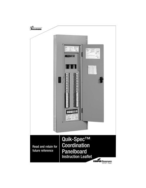 Quik-Spec™ Coordination Panelboard - Cooper Bussmann