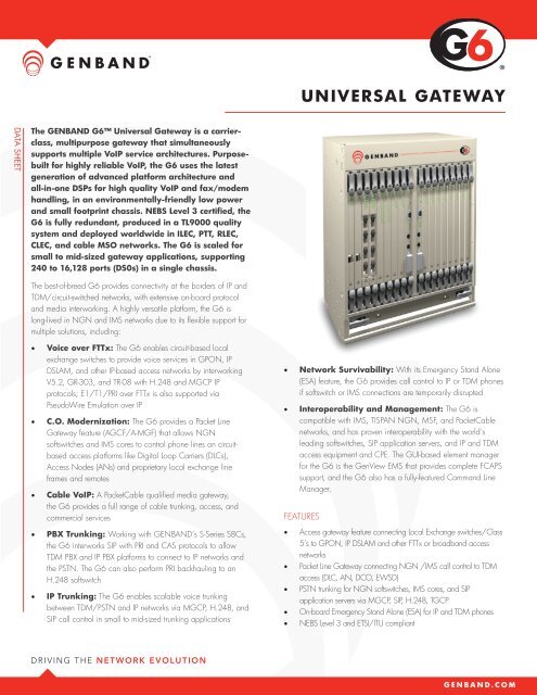 UNIVERSAL GATEWAY - Genband