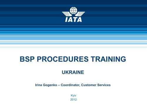 bsp procedures training - IATA