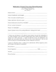 EARLY YEARS MEDICATION CONSENT FORM 1