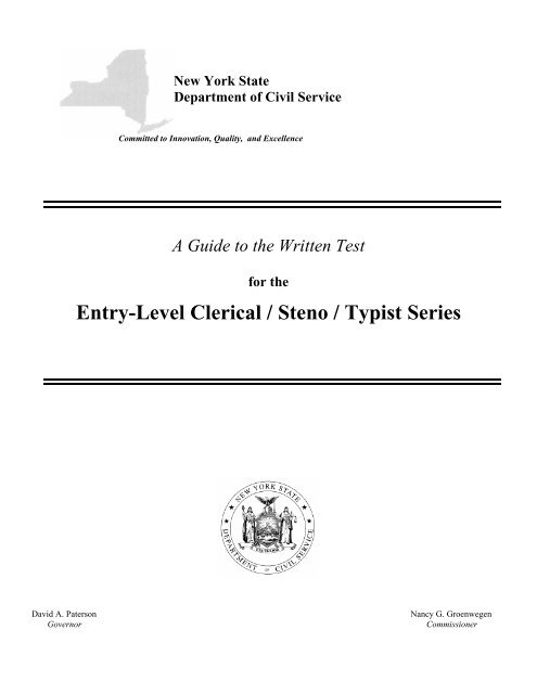 Entry Level Clerical Test Guide Entry Level Clerical Test Guide