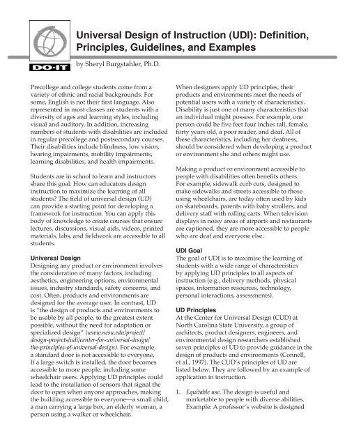 (UDI): Definition, Principles, Guidelines, and Examples