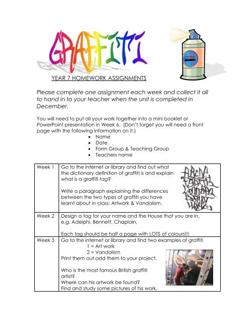 Year 7 Graffiti Project - Friern Barnet School