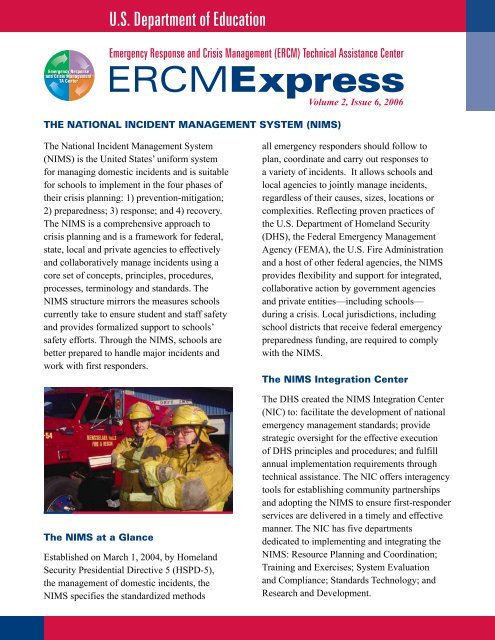 Emergency Response and Crisis Management (ERCM)