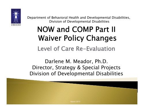 DMA-7 - Department of Behavioral Health and Developmental ...