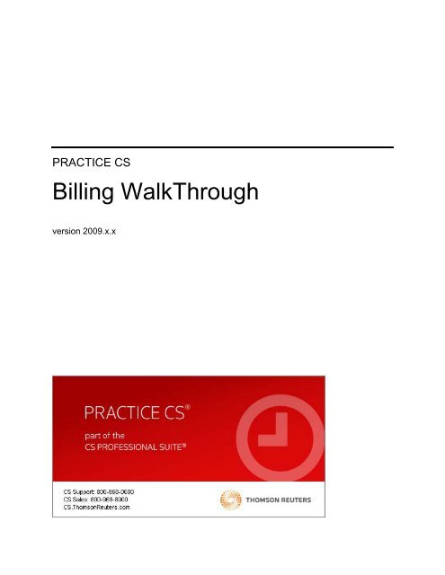 Practice CS Billing WalkThrough - Practice CS Library