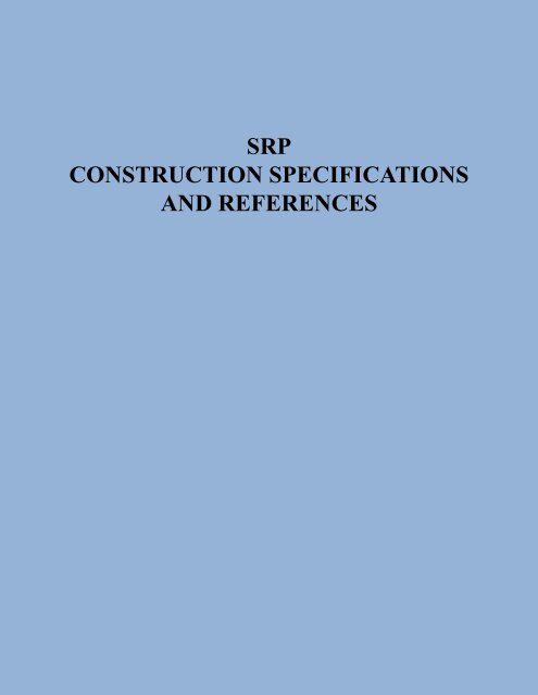 srp construction specifications and references - Salt River Project