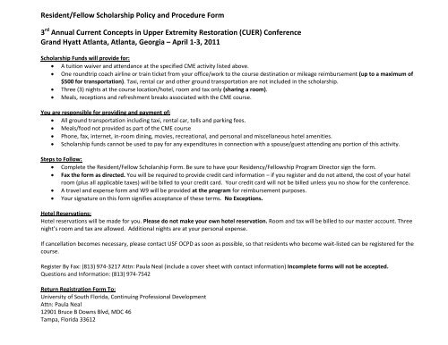 Resident/Fellow Scholarship Policy and Procedure Form