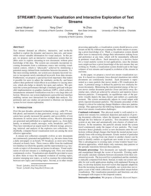 Dynamic Visualization and Interactive Exploration of Text Streams