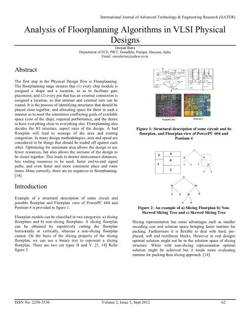 Analysis Of Floorplanning Algorithms In Vlsi Physical Designs Ijater
