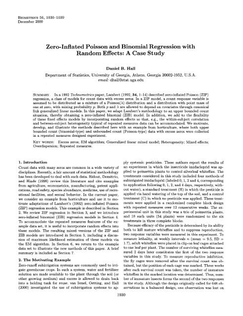 Zero-Inflated Poisson and Binomial Regression with Random Effects ...
