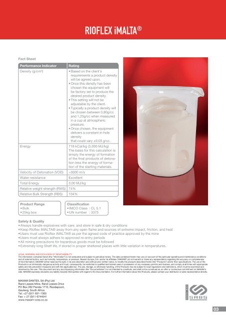 RIOFLEX iMALTA ® RIOFLEX