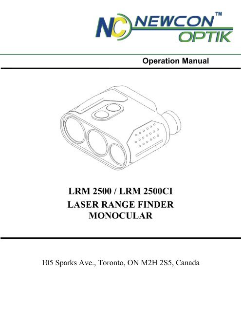 Operation Manual - Newcon Optik