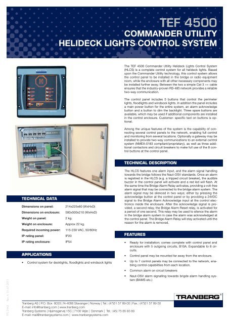 Datasheet - Tranberg