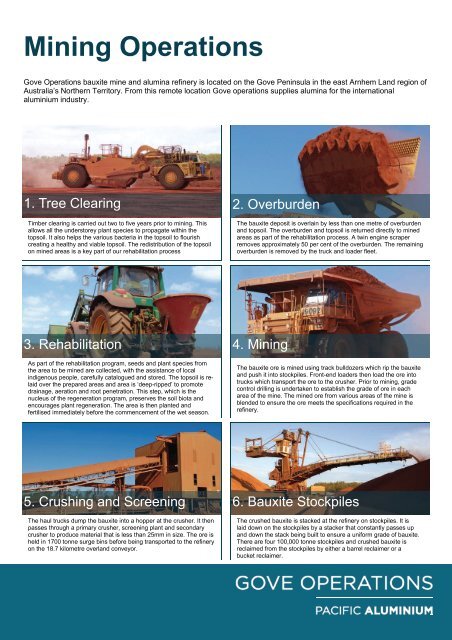 Mining Operations - Pacific Aluminium