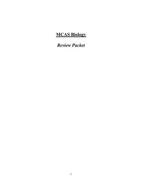 Biology MCAS Review Packet - Fall River Public Schools