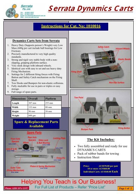 Serrata Dynamics Carts - Serrata Science Equipment
