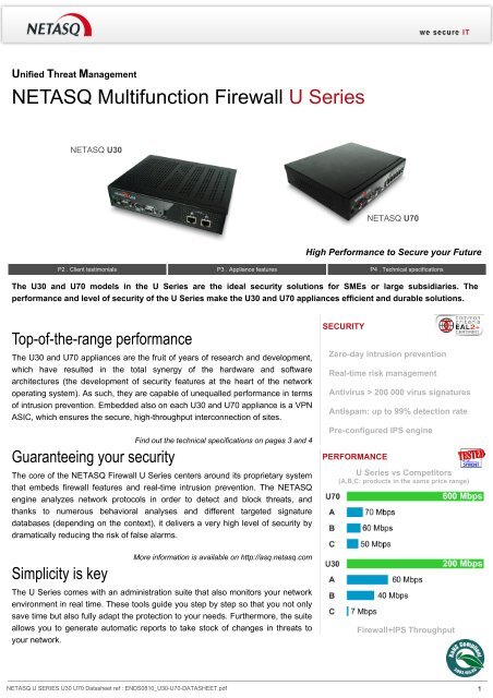 NETASQ Multifunction Firewall U Series - Escape