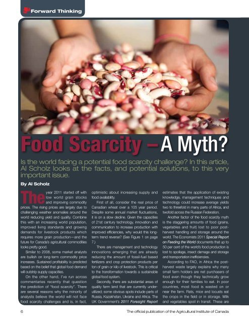 Scarcity Of Food