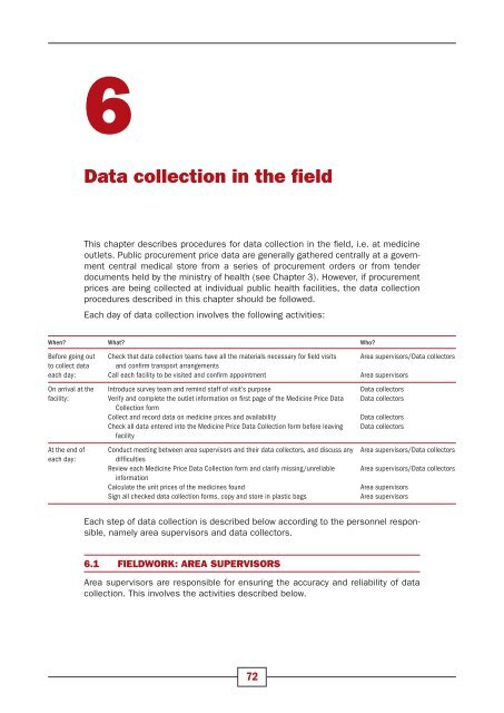 Data collection in the field